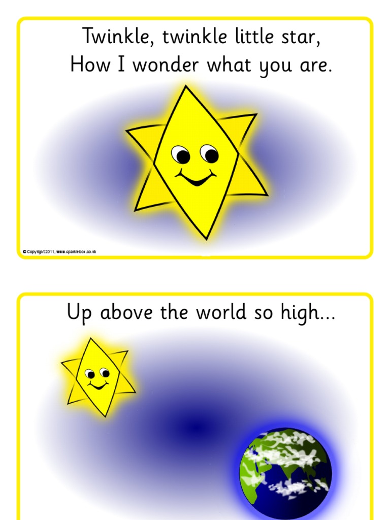 Twinkle Twinkle Little Star Song Card | PDF