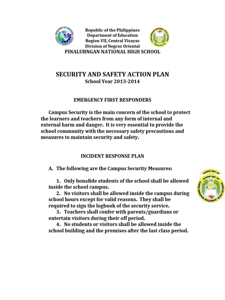 Security and Safety Action Plan 2014-2015 | PDF | Behavior Modification ...