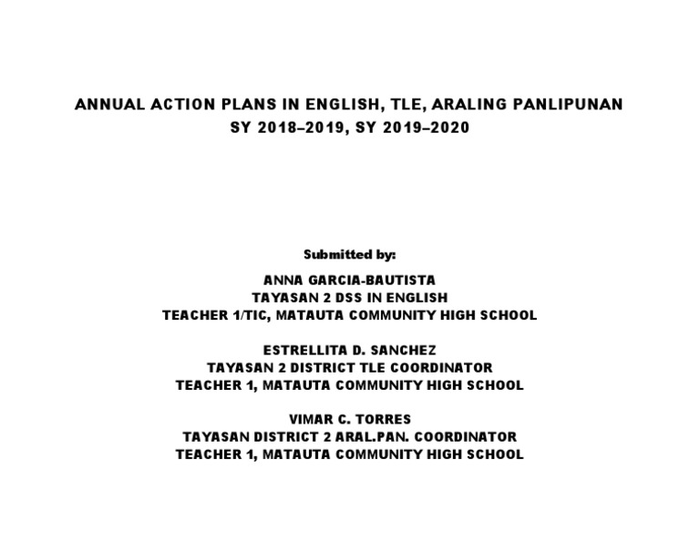Annual Action Plans Coverpage | PDF