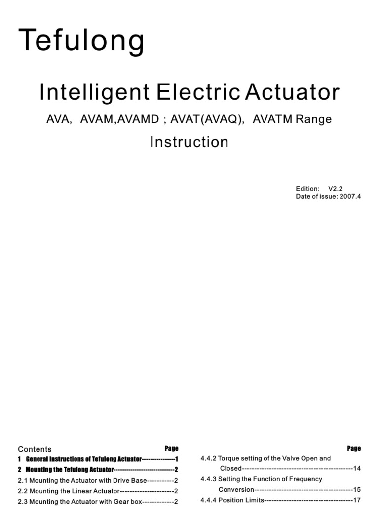 Greatork IOM ... MANUAL | PDF | Valve | Actuator