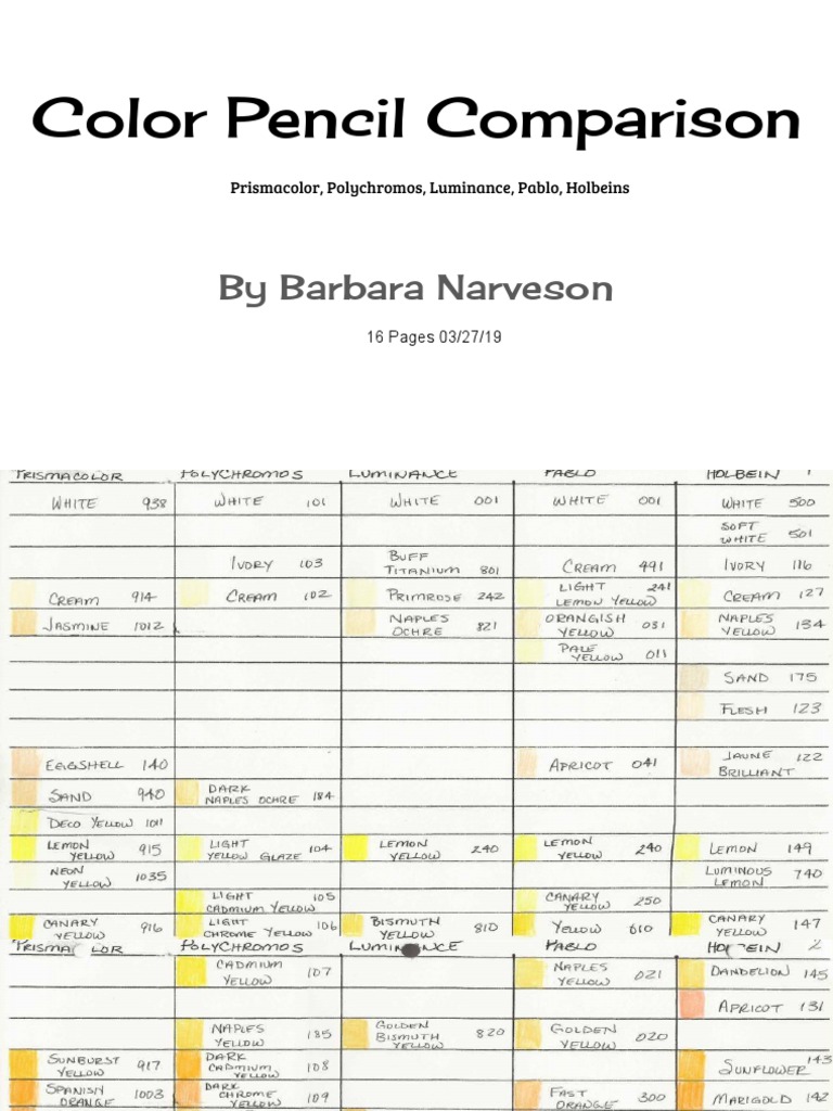 Color Pencil Compare by BN | PDF