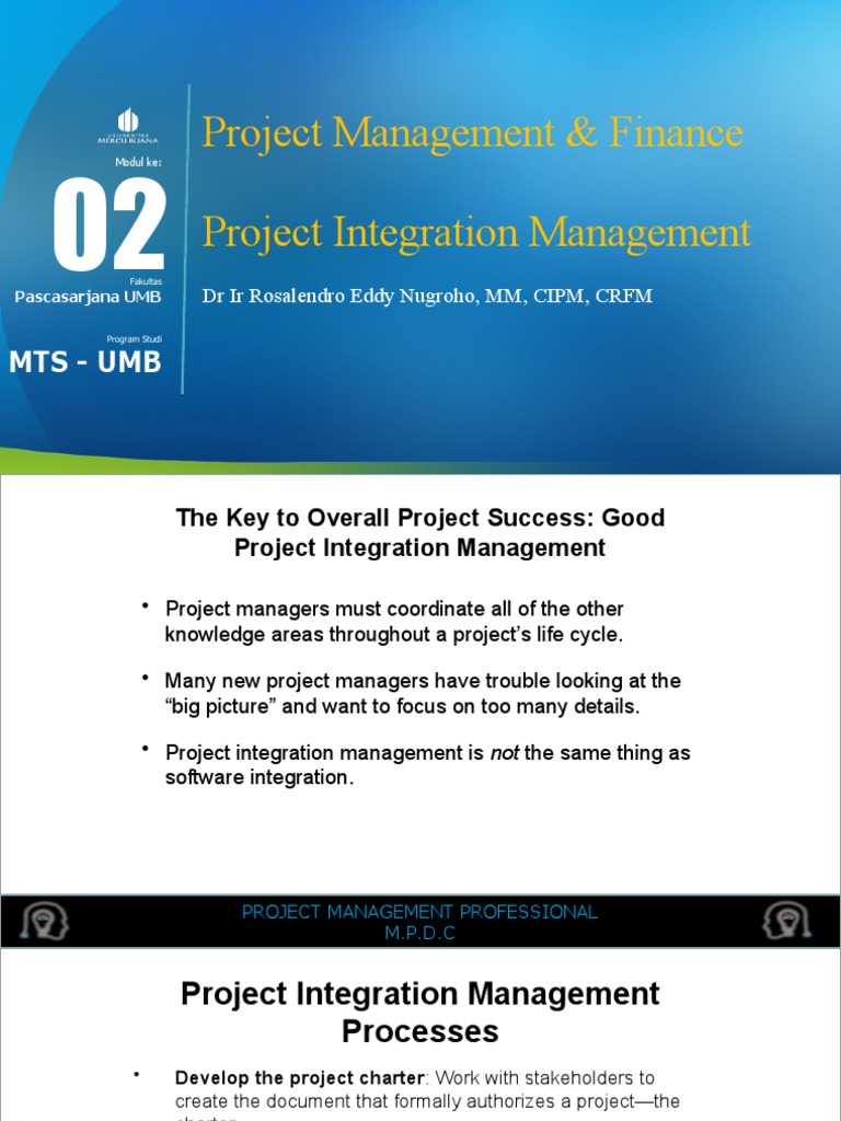Umb Mts Chapter 2 Integration Project Management Pdf Net