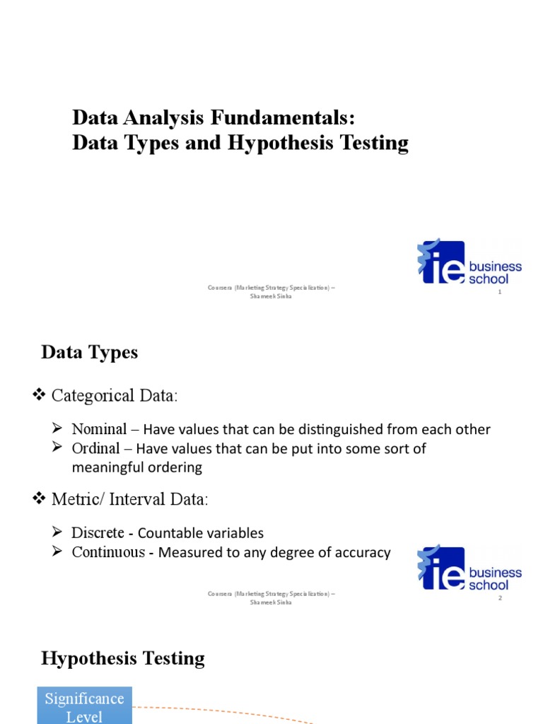 Data Analysis Fundamentals: Data Types and Hypothesis Testing ...
