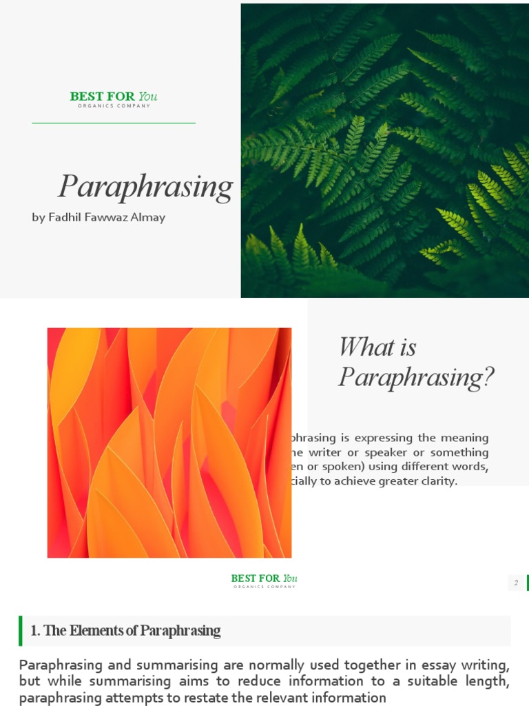 REPORT WRITING Paraphrasing | PDF | Citation | Apa Style