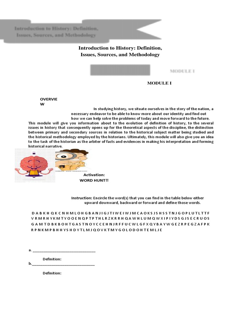 Introduction To History: Definition, Issues, Sources, and Methodology ...