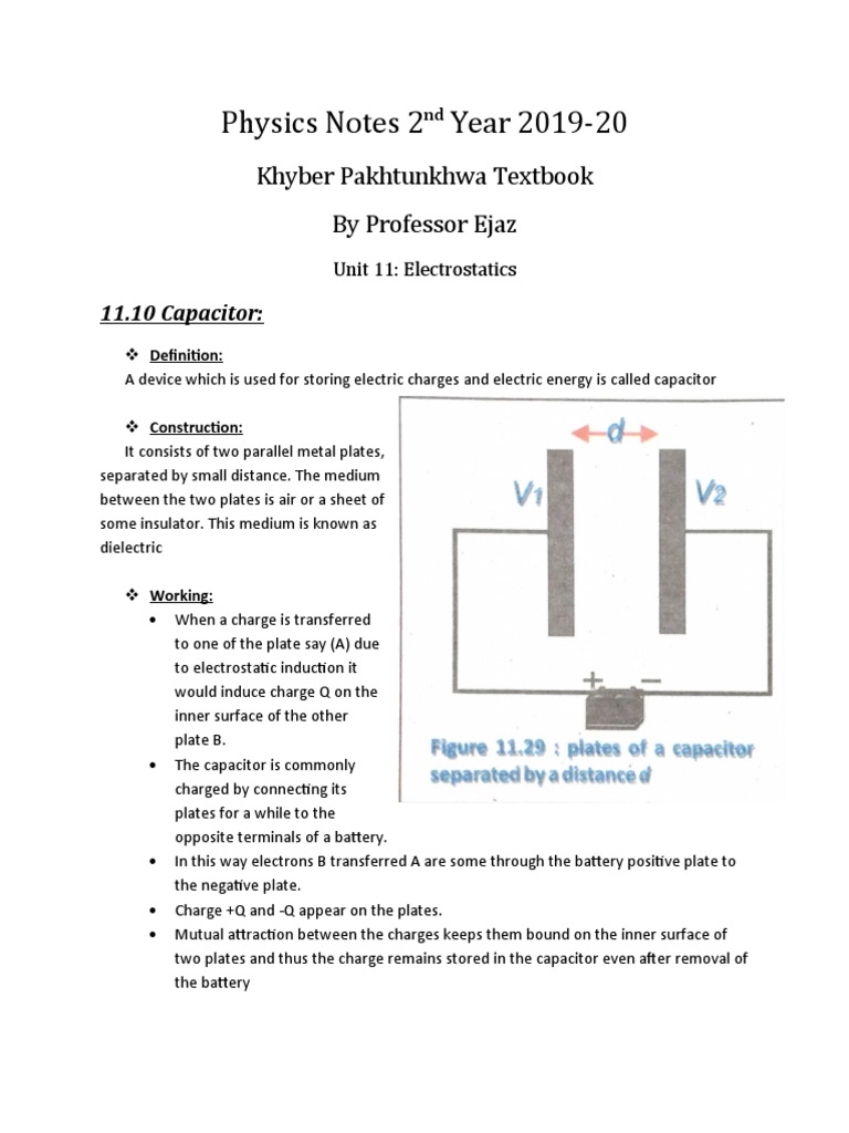 CH 11 Capacitor and Capacitance | PDF | Capacitance | Capacitor