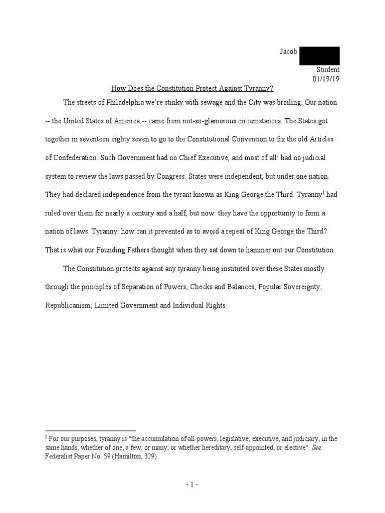 Protecting Against Tyranny | PDF | United States Bill Of Rights ...