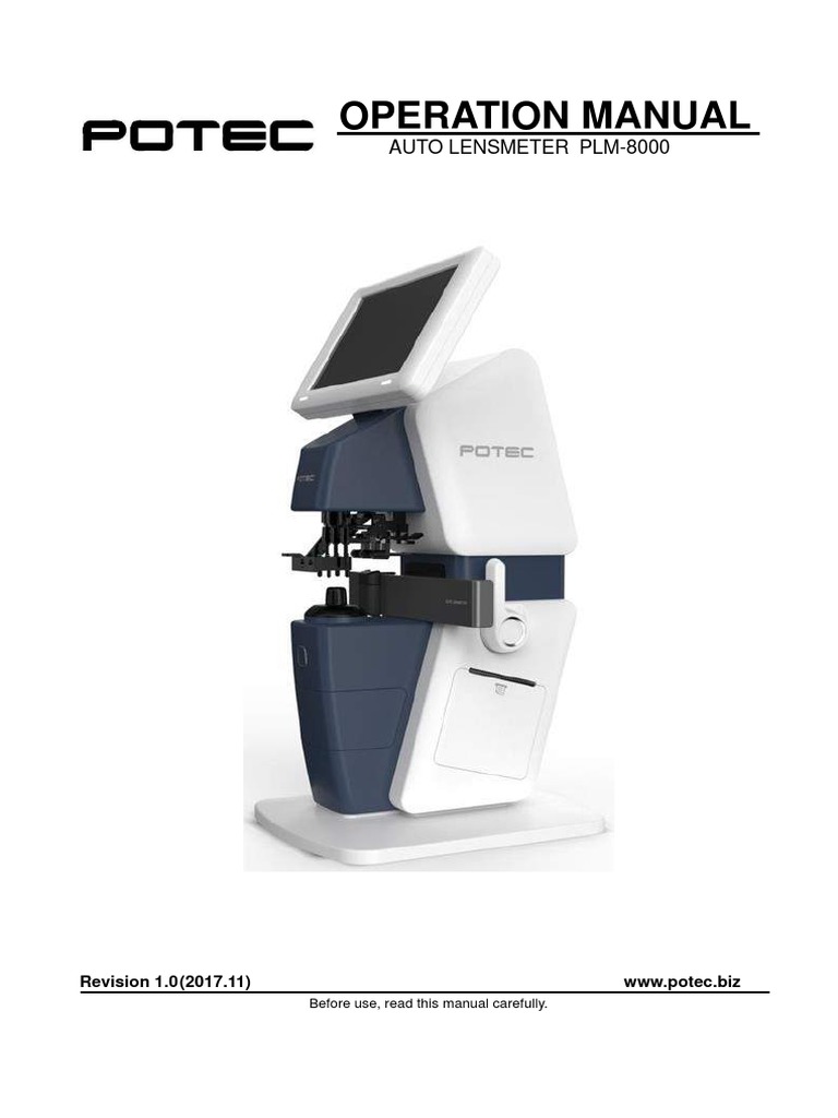 Operation Manual: Auto Lensmeter Plm-8000 | PDF | Switch ...