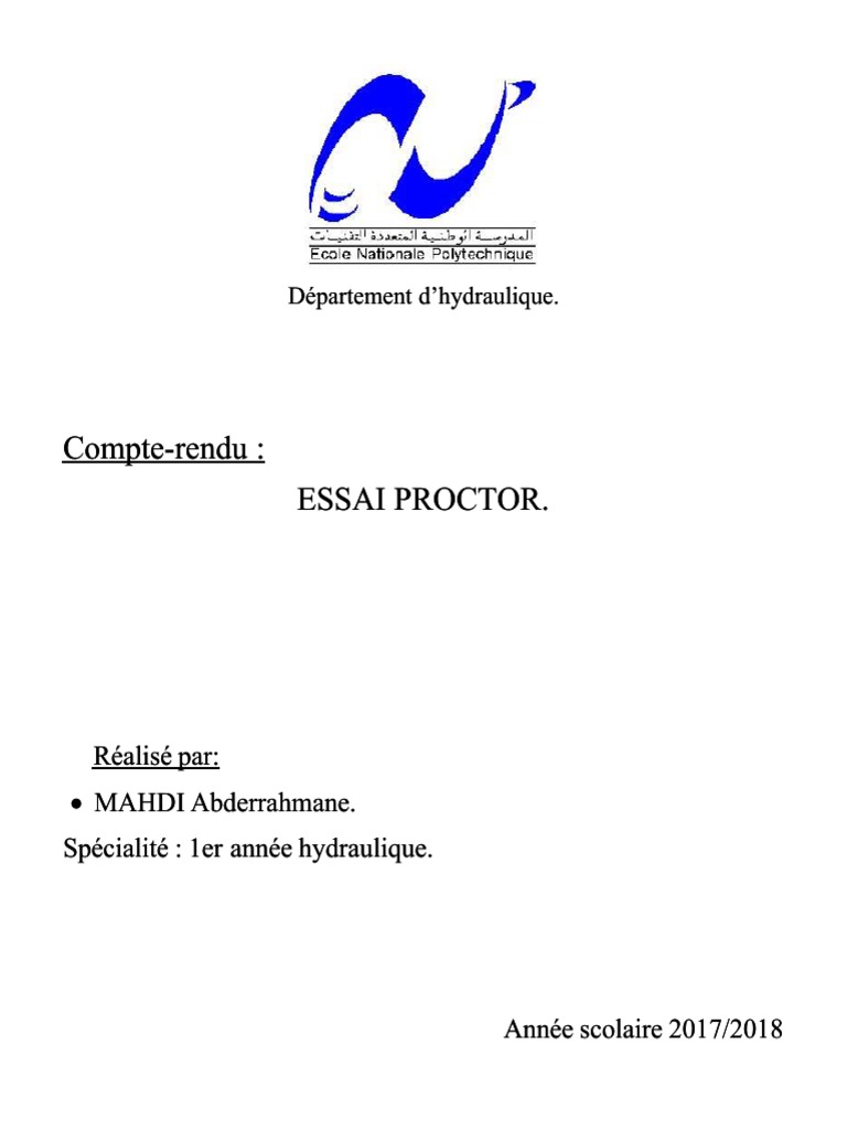 Essai Proctor : Optimisation du Compactage | PDF | Ingénierie civile ...