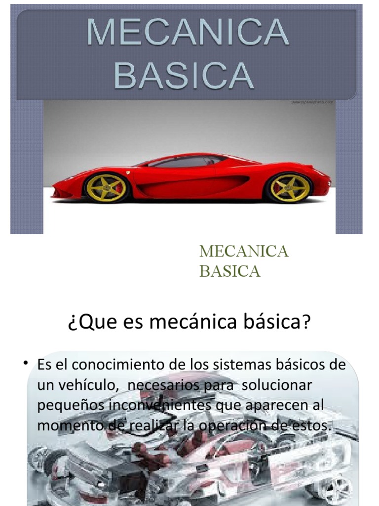 Mecánica Básica de Vehículos Automotrices | PDF | Direccion | Motor de ...