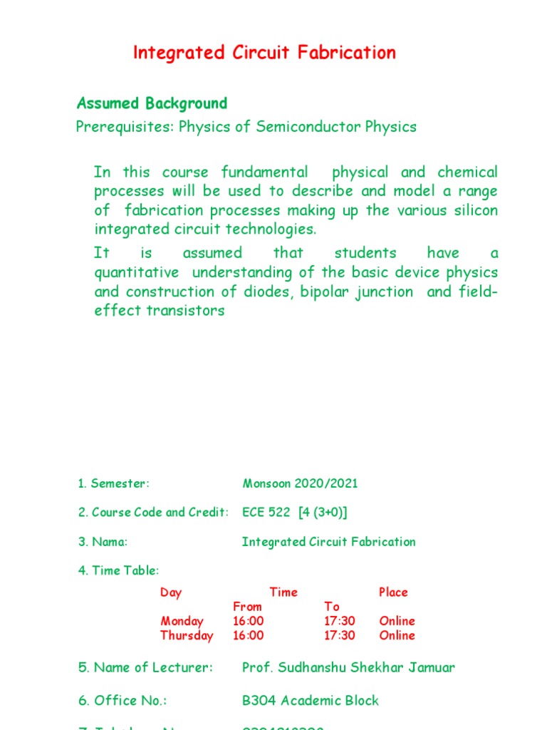 IC Fabrication | Download Free PDF | Semiconductor Device Fabrication ...