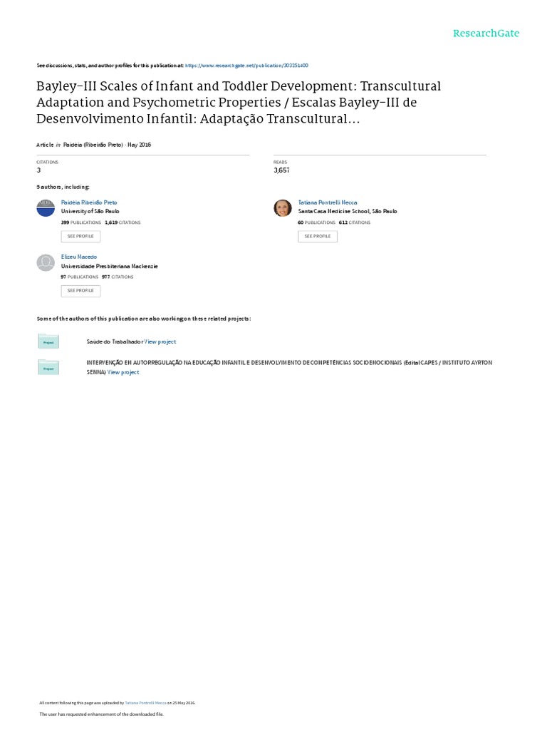 Bayley III | PDF | Factor Analysis | Validity (Statistics)