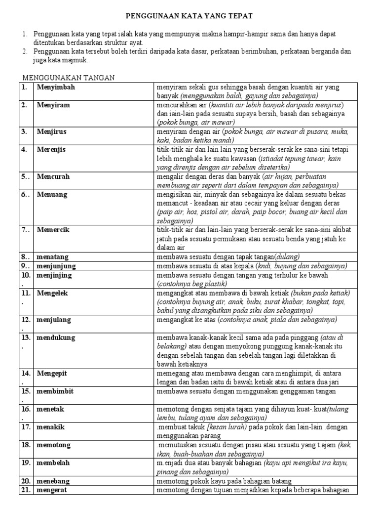 Panduan Penggunaan Kata yang Tepat | PDF