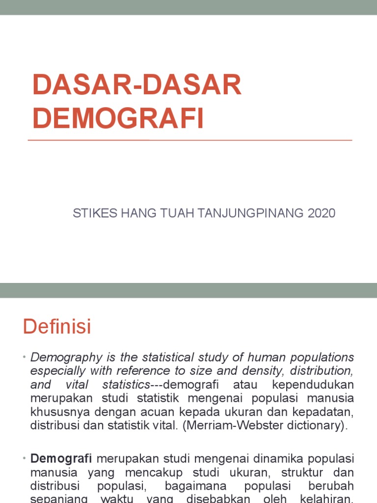 Dasar Dasar Demografi | PDF
