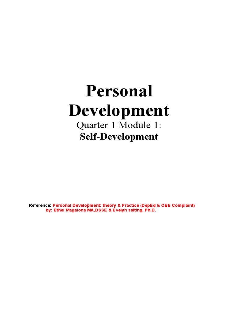 Personal Development: Quarter 1 Module 1 | PDF | Self | Self Awareness