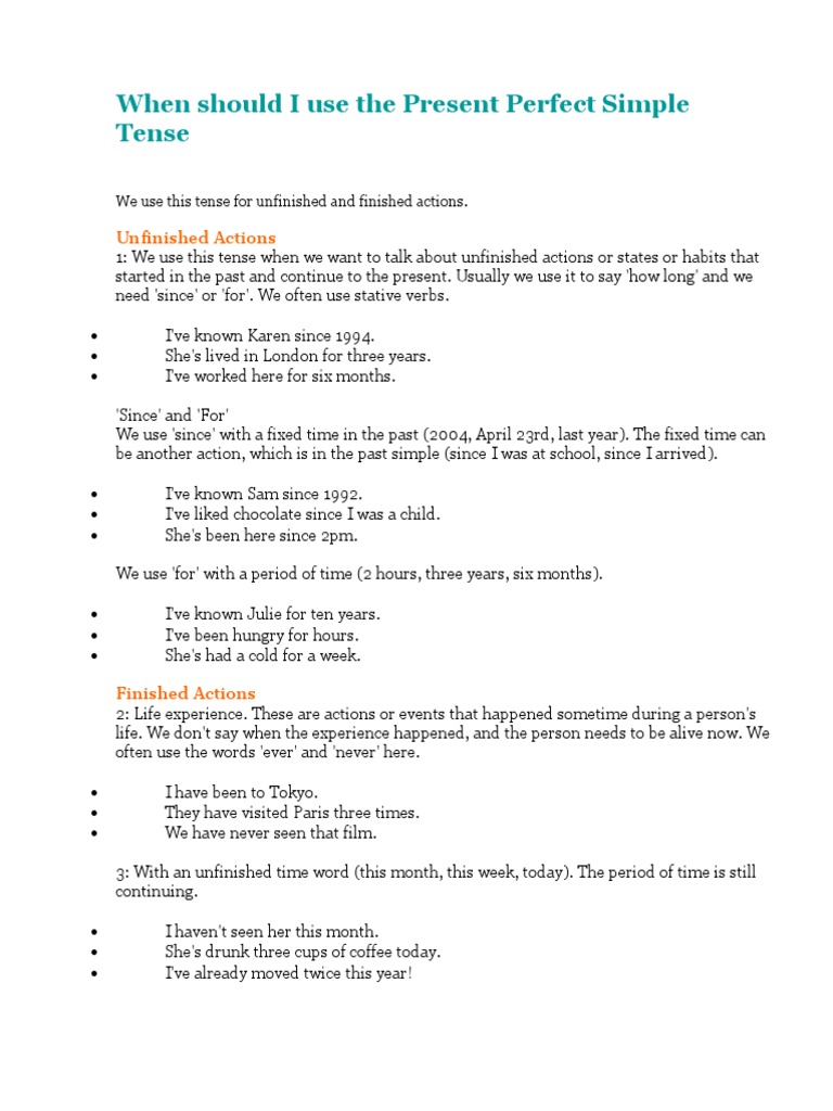 When and How to Use the Present Perfect Tense: A Comprehensive Guide to ...