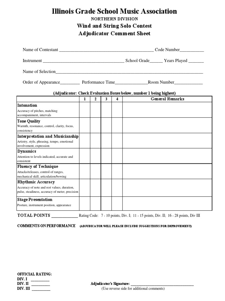 Illinois Grade School Music Association: Wind and String Solo Contest ...