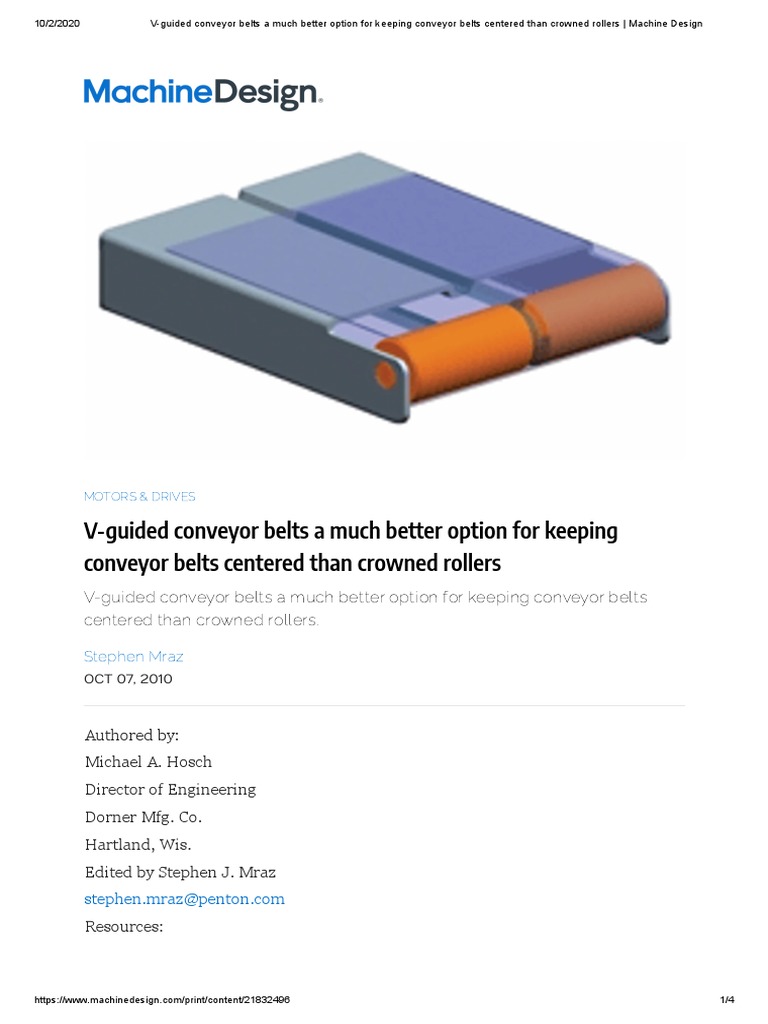 V-Guided Conveyor Belts A Much Better Option For Keeping Conveyor Belts ...
