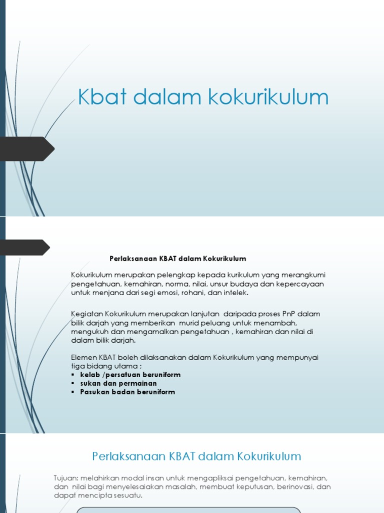Kbat Dalam Kokurikulum | PDF