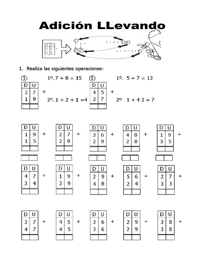Adición Llevando Para Primero De Primaria Pdf Violencia Agitación