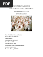 CXC Agricultural Science Sba | PDF | Broiler | Chicken