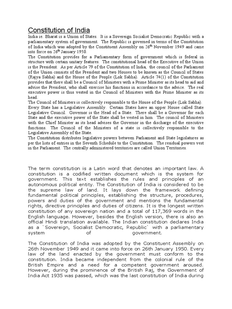 Constitution of India | PDF | Human Rights | Government Of India