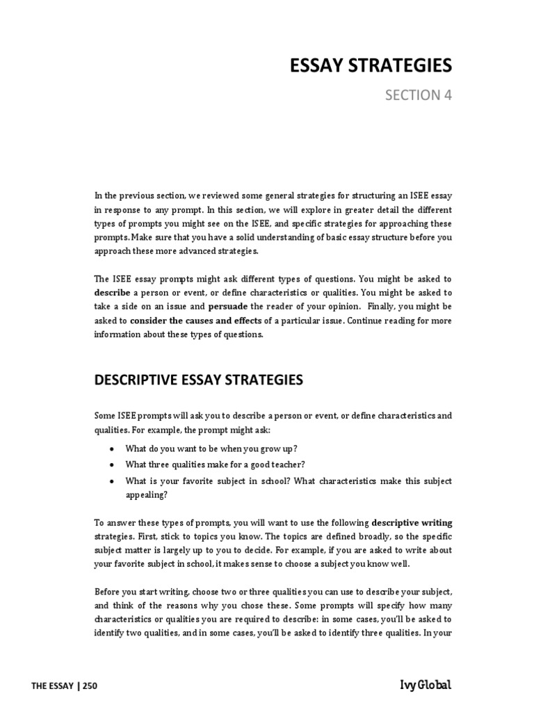 Essay Strategies | PDF | Essays | Cognitive Science