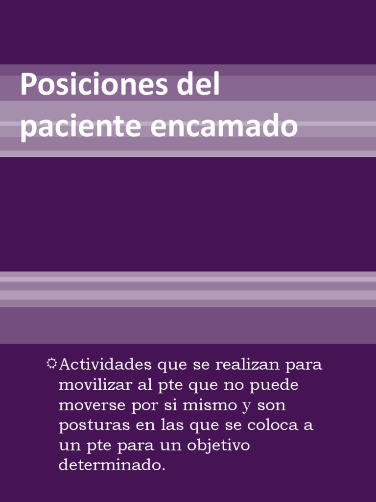 Posiciones Del Paciente Encamado | PDF | Rodilla | Términos anatómicos ...
