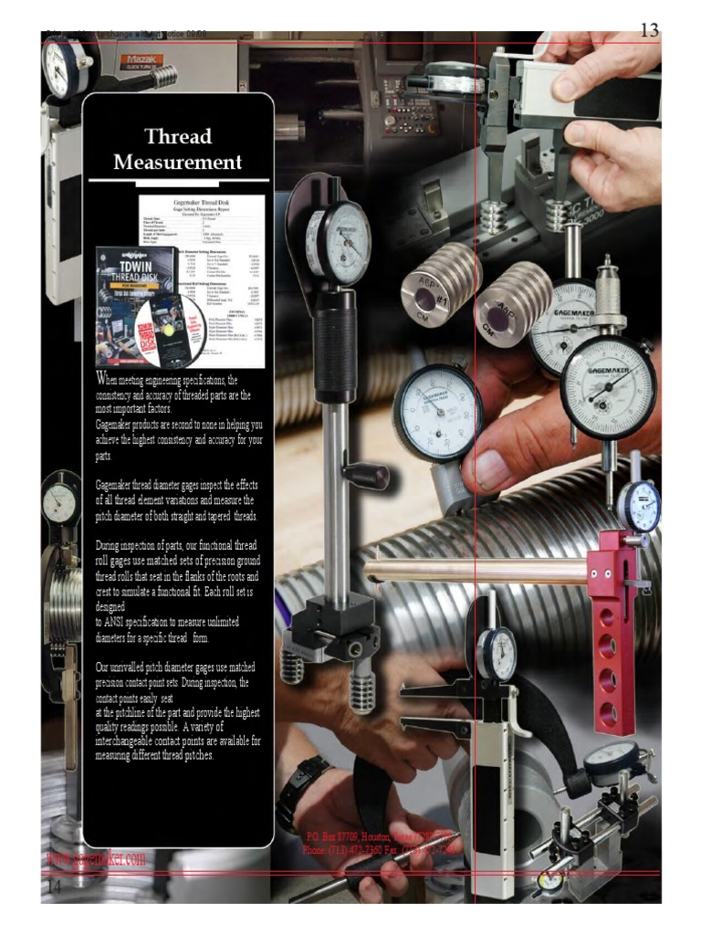 Catalogo de Equipos de Medicion de Roscas 2 | PDF | Metalworking | Tools