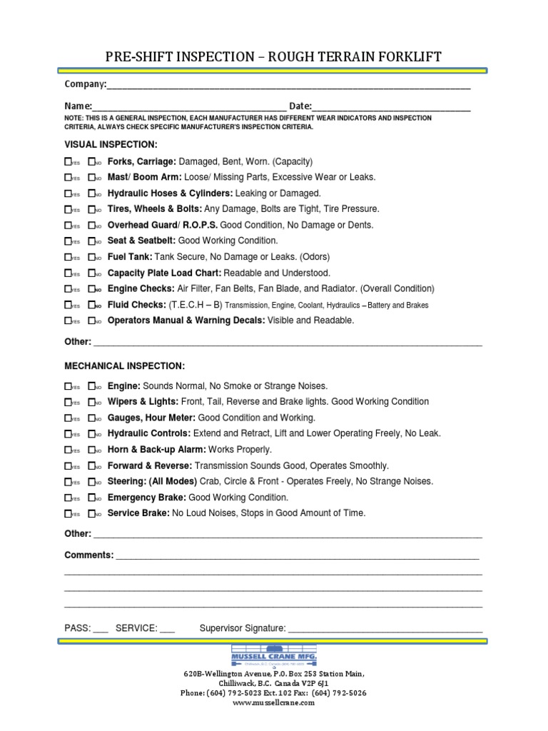 Rough Terrian Pre Shift Inspection | PDF | Transmission (Mechanics) | Brake
