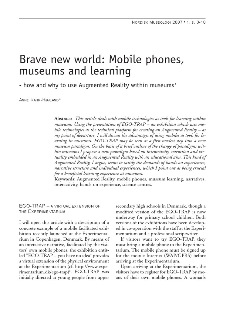 AR in Museums | PDF | Museum | Constructivism (Philosophy Of Education)