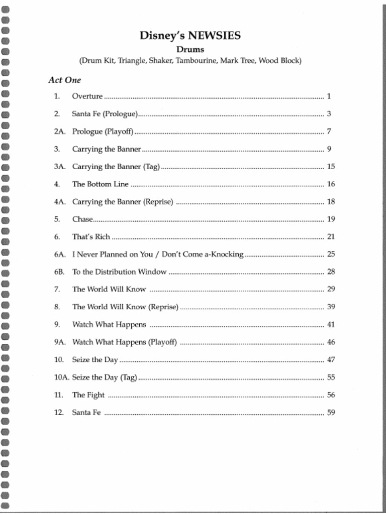 Newsies MTI Drums | PDF