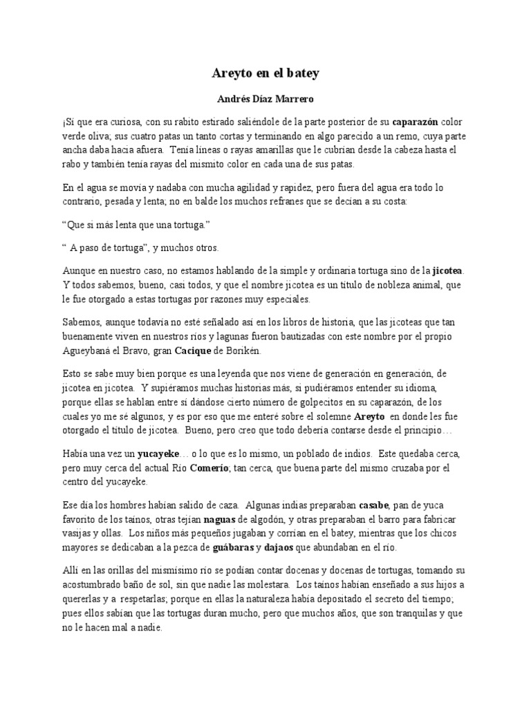 Areyto y la Jicotea Heroica | PDF