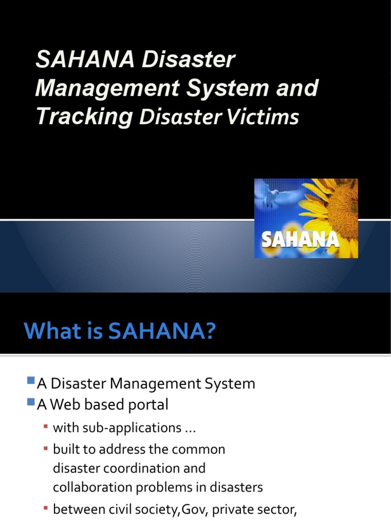 SAHANA Disaster Management System and Tracking Disaster Victims | PDF ...