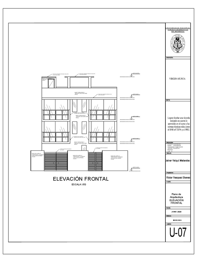 Plano de Elevación Frontal | PDF