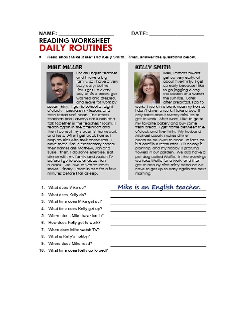 Reading Comprehension-Present Simple | PDF