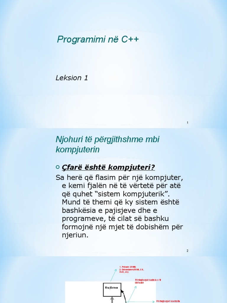 Programimi Në C++: Leksion 1 | PDF