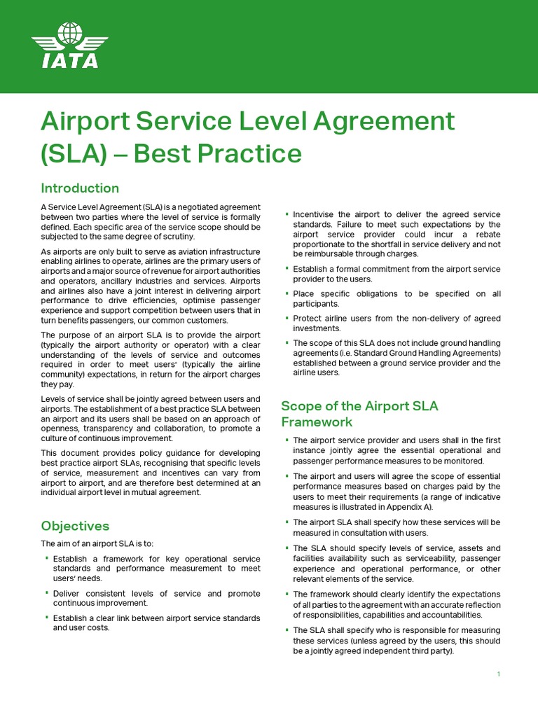 Airport Service Level Agreement (SLA) - Best Practice | PDF | Service ...