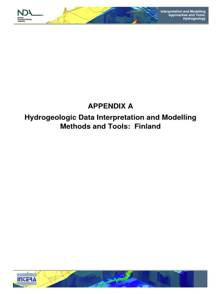 Hydrogeologic Data Interpretation and Modelling Methods and Tools ...