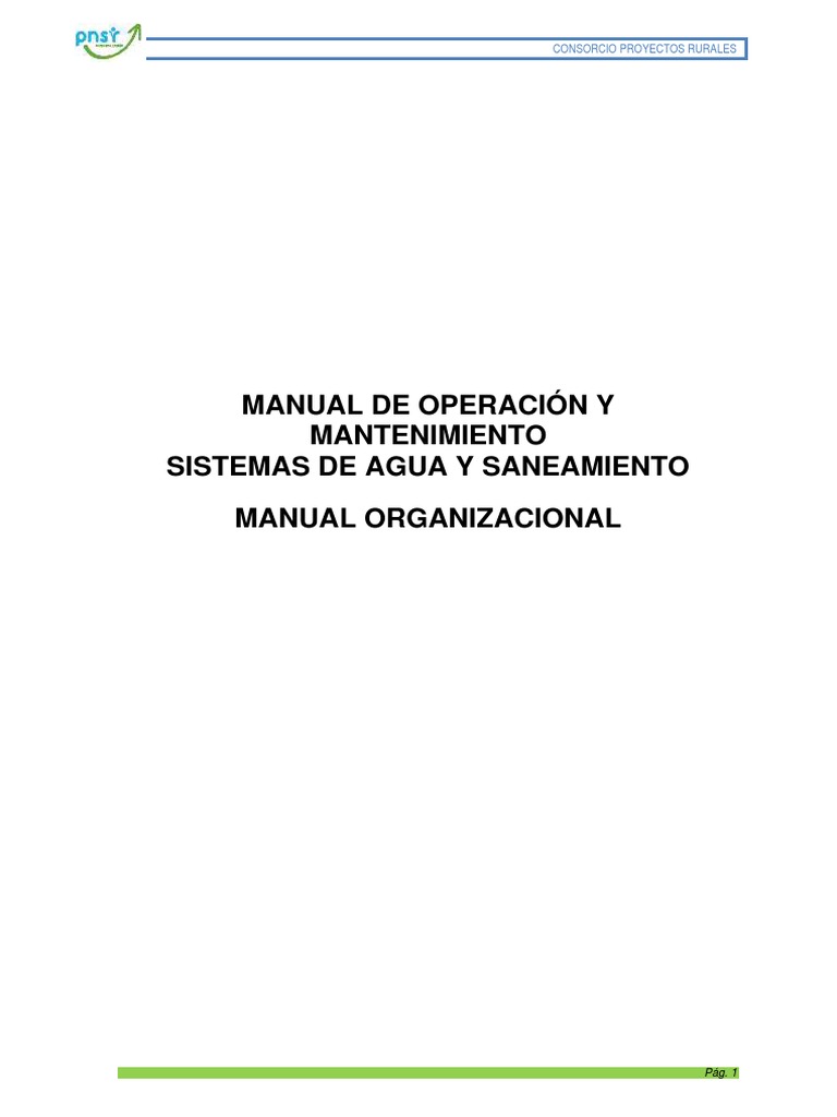 Manual de Operacion y Mantenimiento de Sistema de Abastacimiento de Agua Potable PDF | Descargar ...