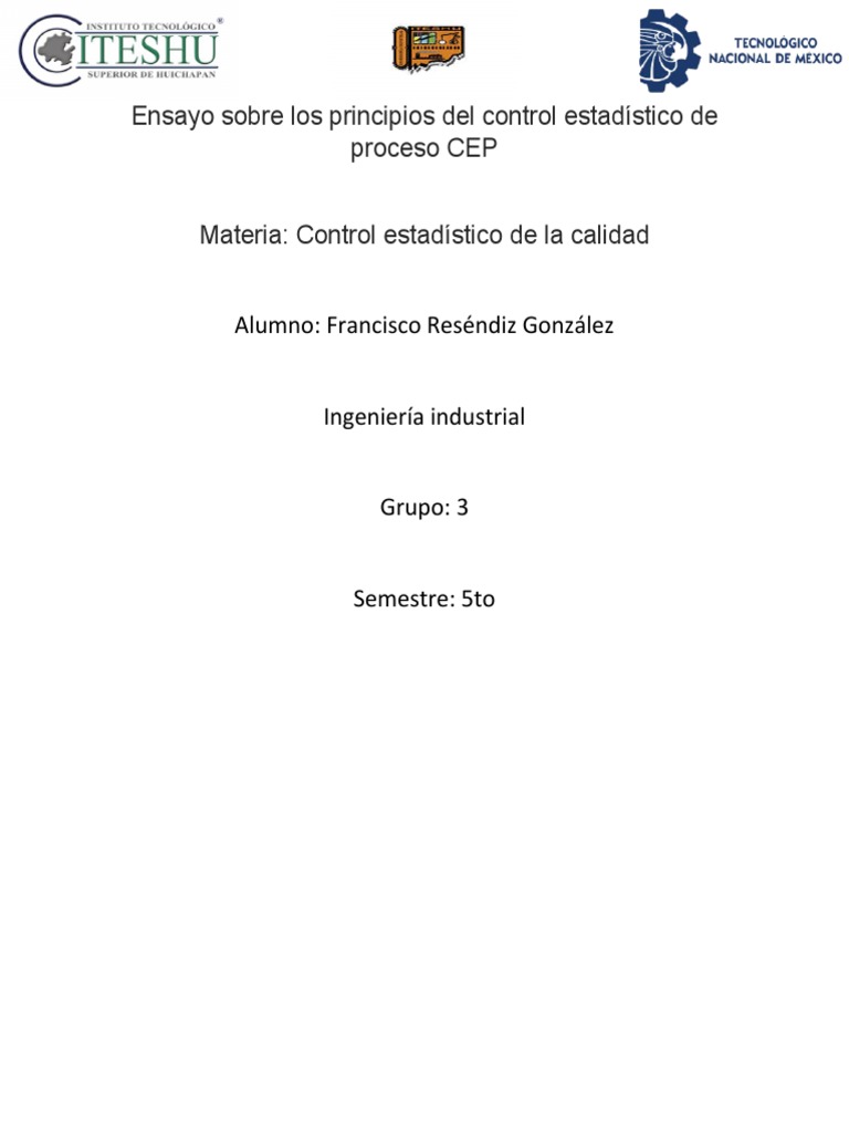 Ensayo Sobre Los Principios Del Control Estadístico de Proceso CEP | PDF | Estadísticas | Science