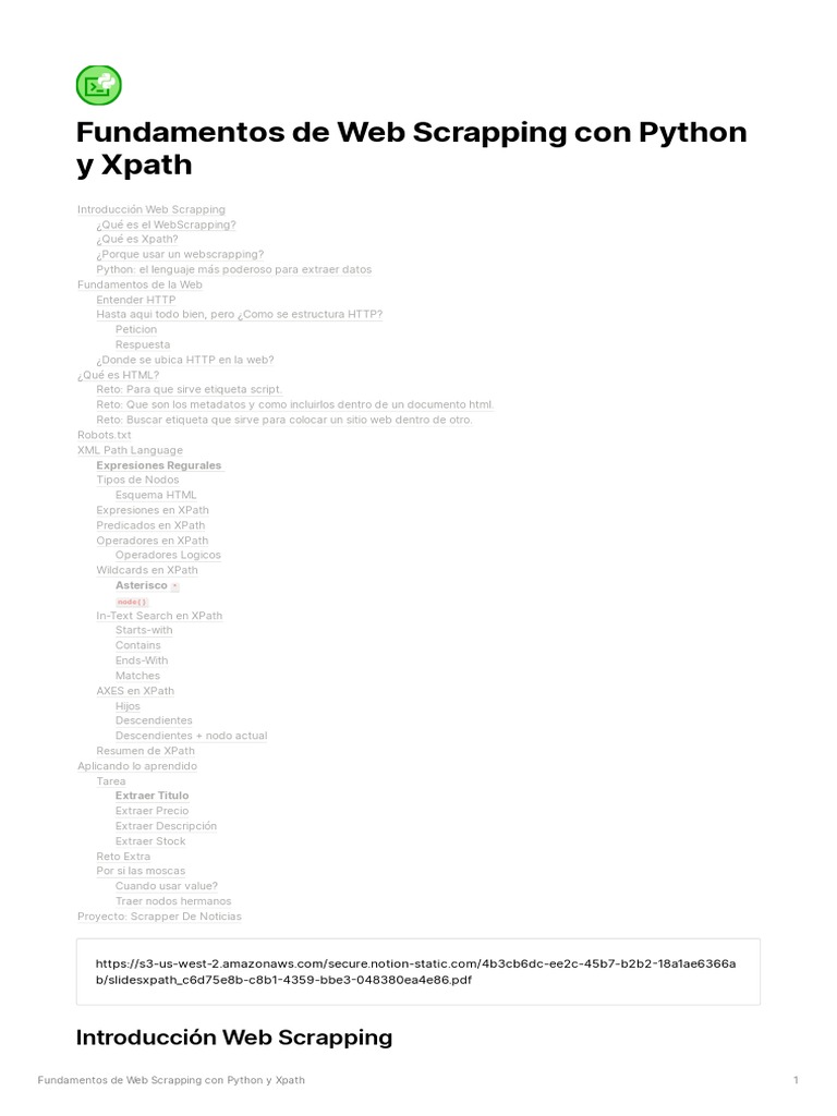Web Scraping con Python y XPath | PDF | X camino | Servidor web
