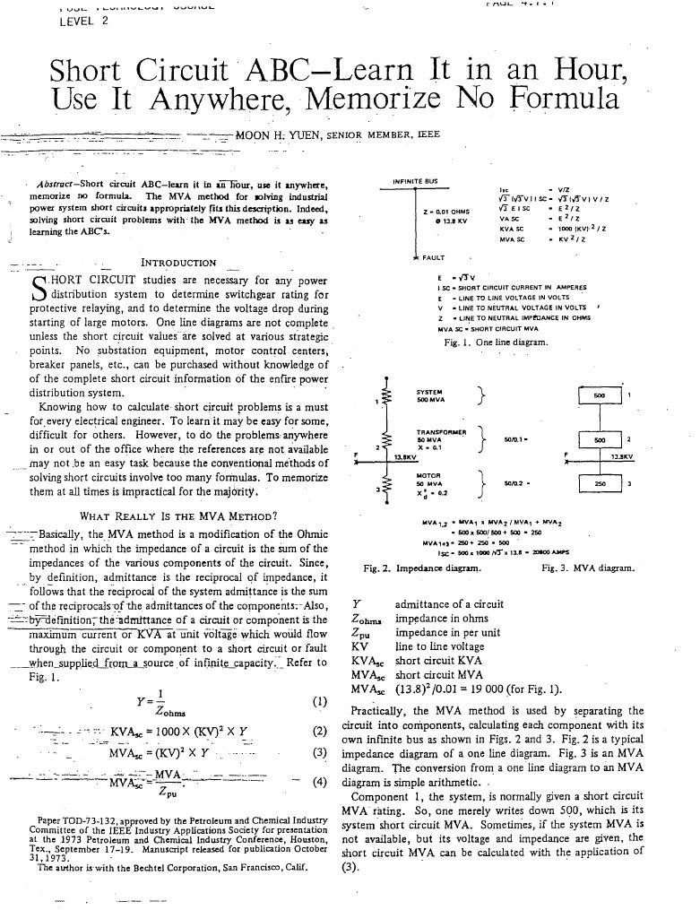 MVA Method for Short Circuit Calculations | PDF