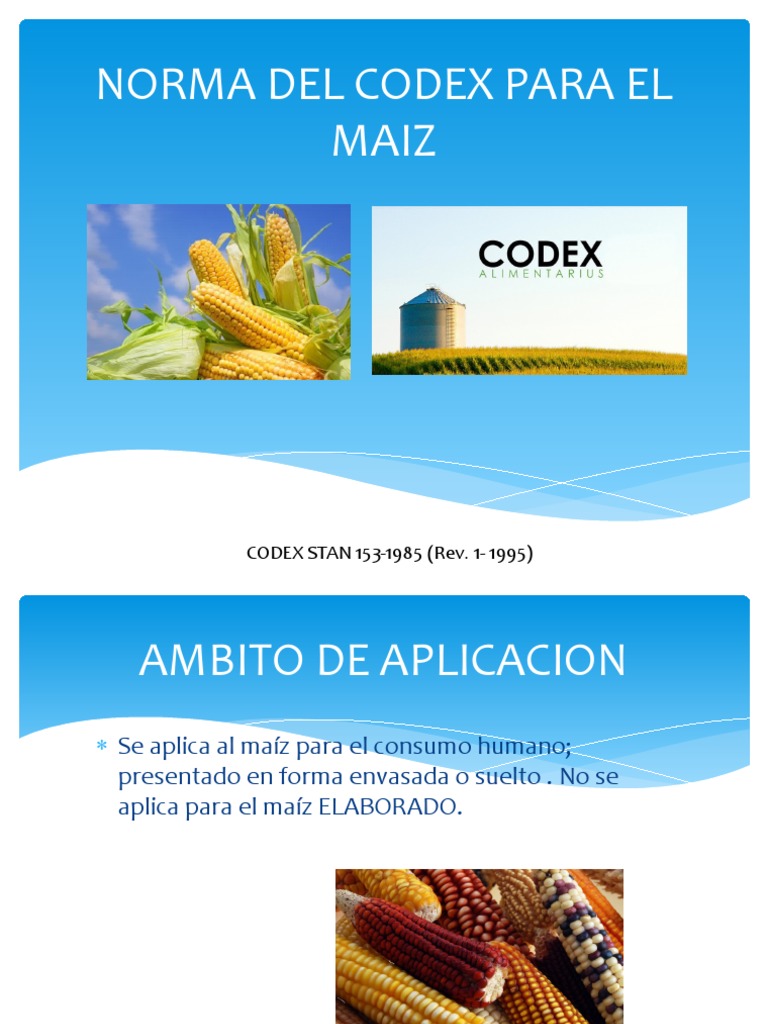 Norma-Del-Codex-Para-El-Maiz Legis | PDF