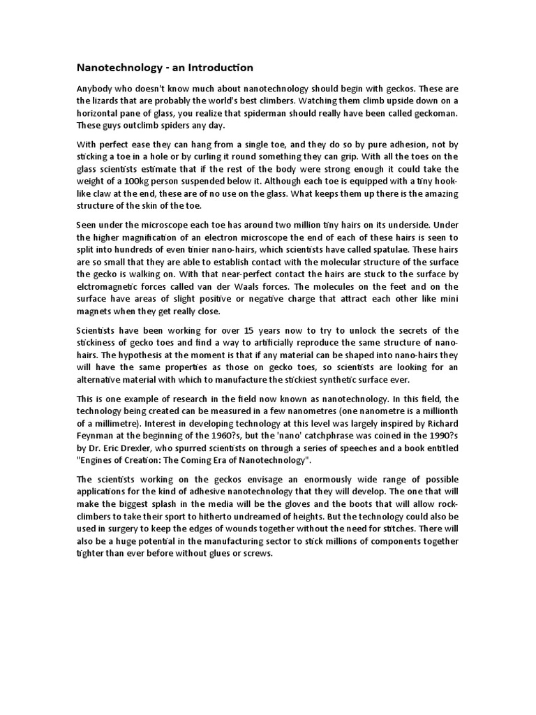 Nanotechnology | PDF | Nanotechnology | Applied And Interdisciplinary ...