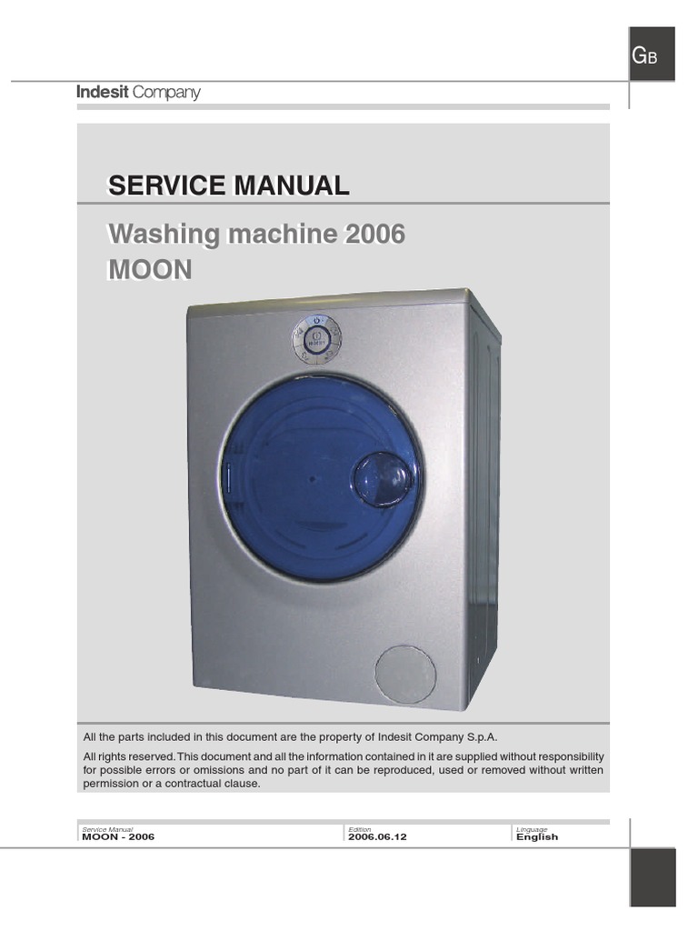 Washing Machine 2006 MOON - Service Manual | PDF | Washing Machine | Valve