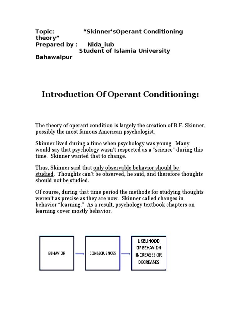 Operant Conditioning Explained | PDF | Reinforcement | Change