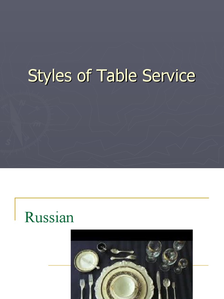 Styles of Table Service | PDF | Tableware | Buffet