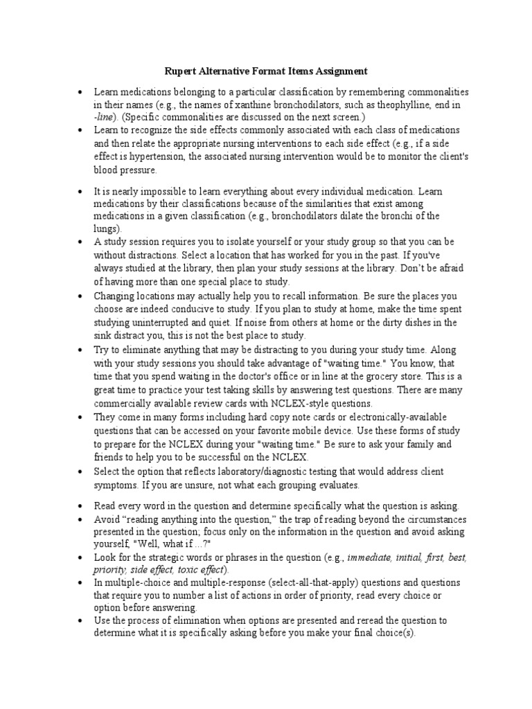 Rupert Alternative Format Items Assignment 1 | PDF | National Council ...