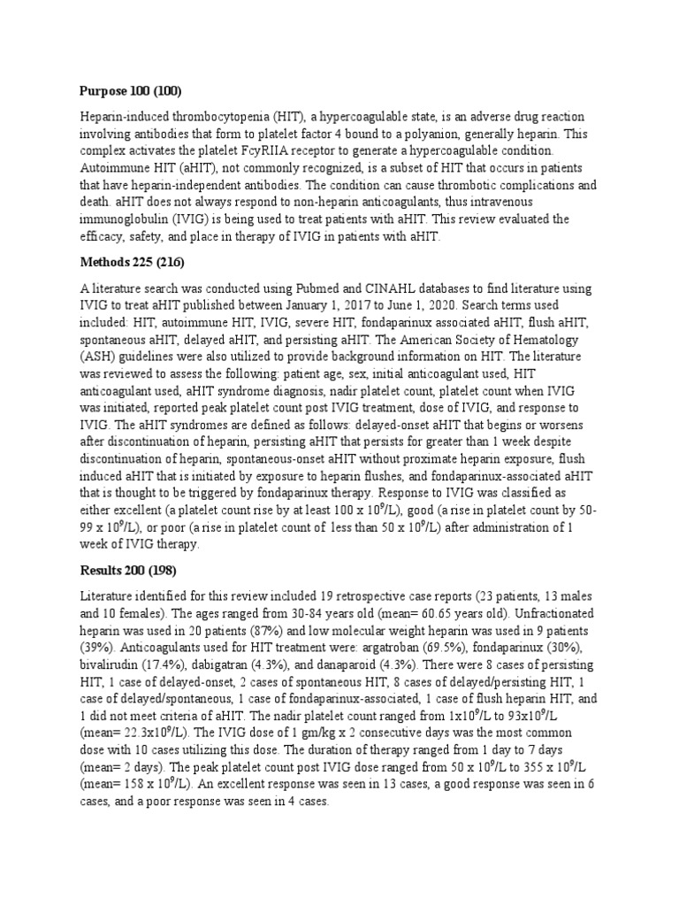 Ivig Abstract Poster Final 0902 2020 | PDF | Hematology | Medical ...